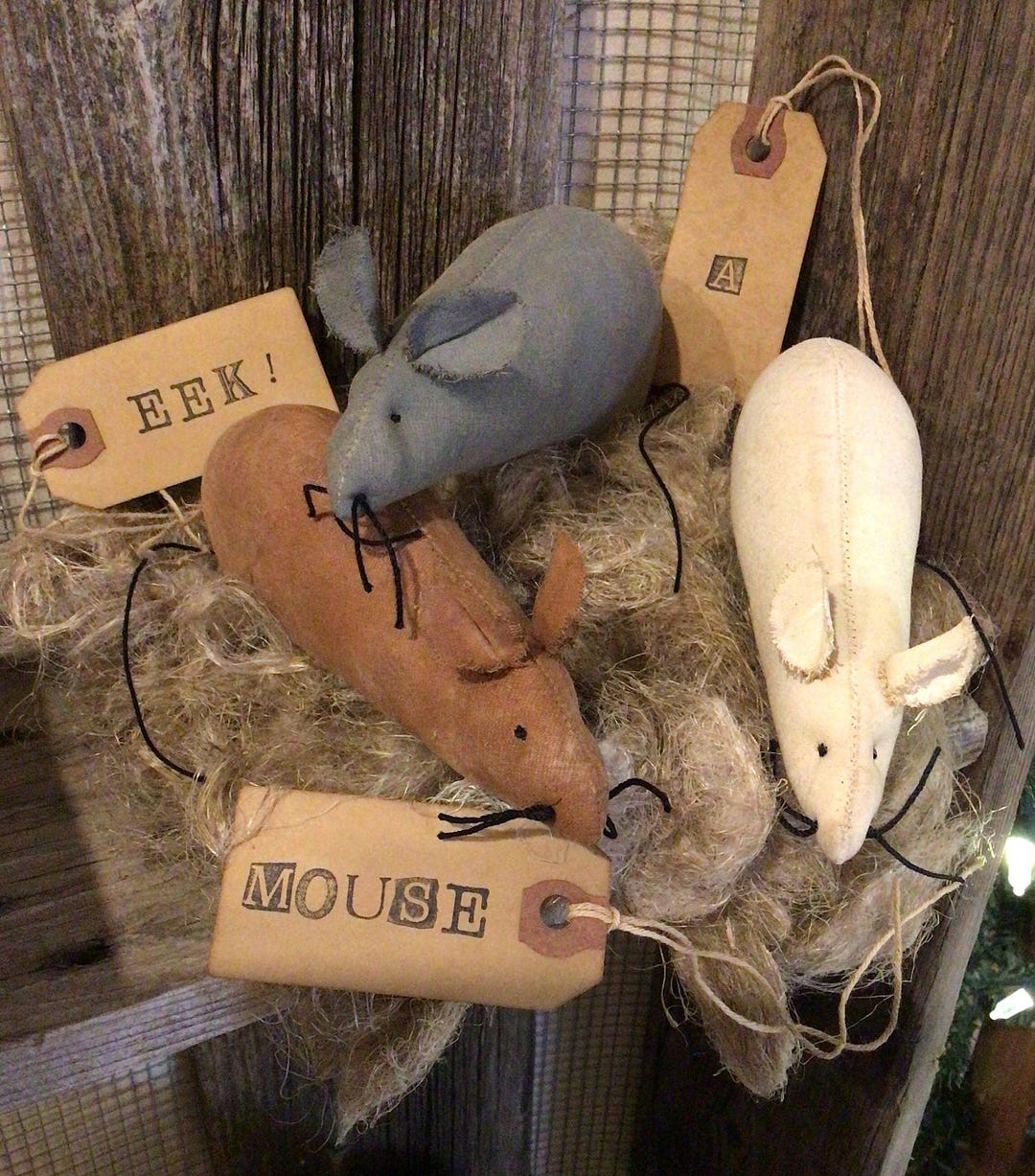 EEK A MOUSE Epattern - Primitive Mice Pattern - Digital Download Sewing ...