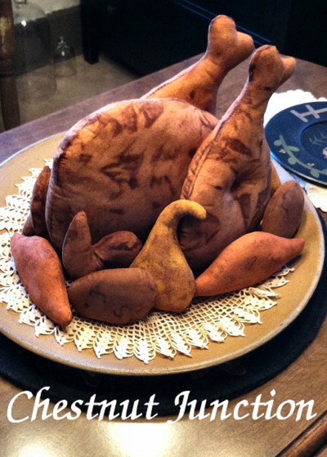 Turkey Dinner EPATTERN primitive Thanksgiving Autumn Harvest Holiday ...