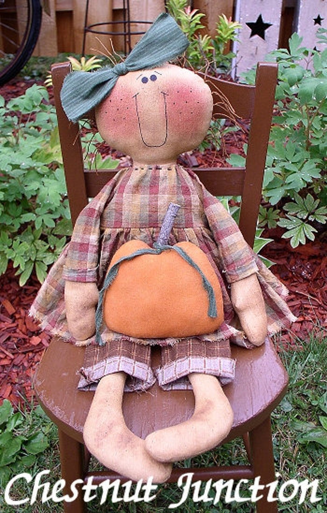 Autumn EPATTERN - Primitive Country Fall Halloween Pumpkin Cloth Doll ...