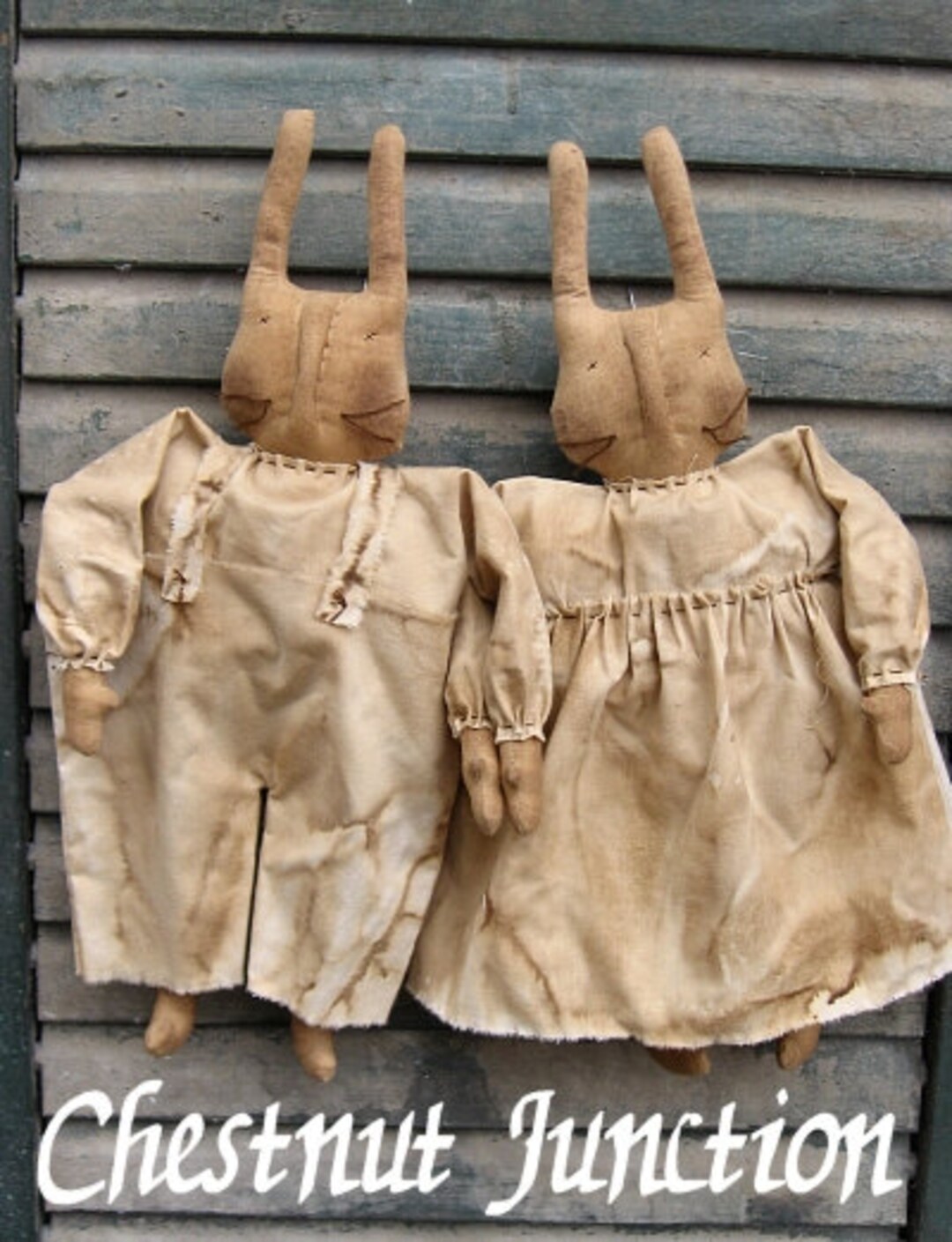 Harry and Hettie Epattern...primitive Country Easter Bunny Rabbit Cloth ...