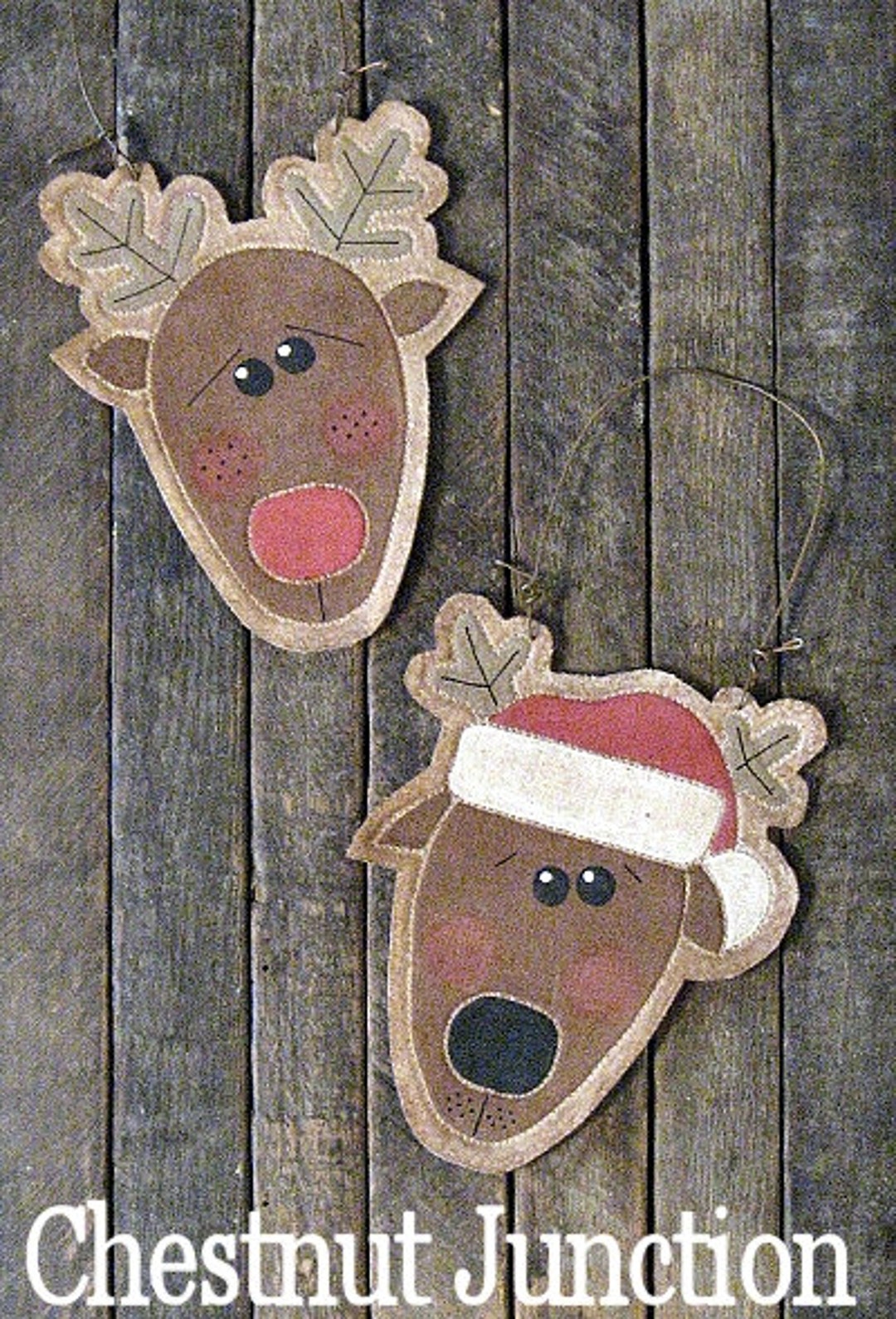 Reindeer Ornaments Epattern...primitive Country Christmas Holiday ...