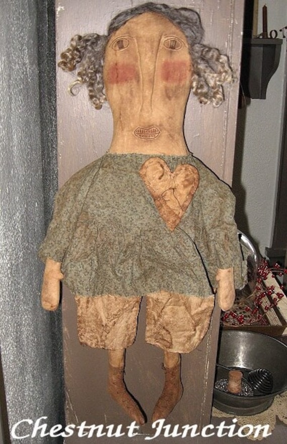 Edith Epattern...primitive Country Cloth Doll Craft Digital - Etsy