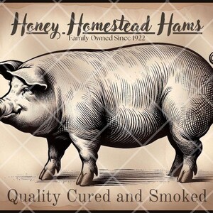 PRINTABLE - "pig Advertising" - Download JPG FILE - Primitive Pantry ...
