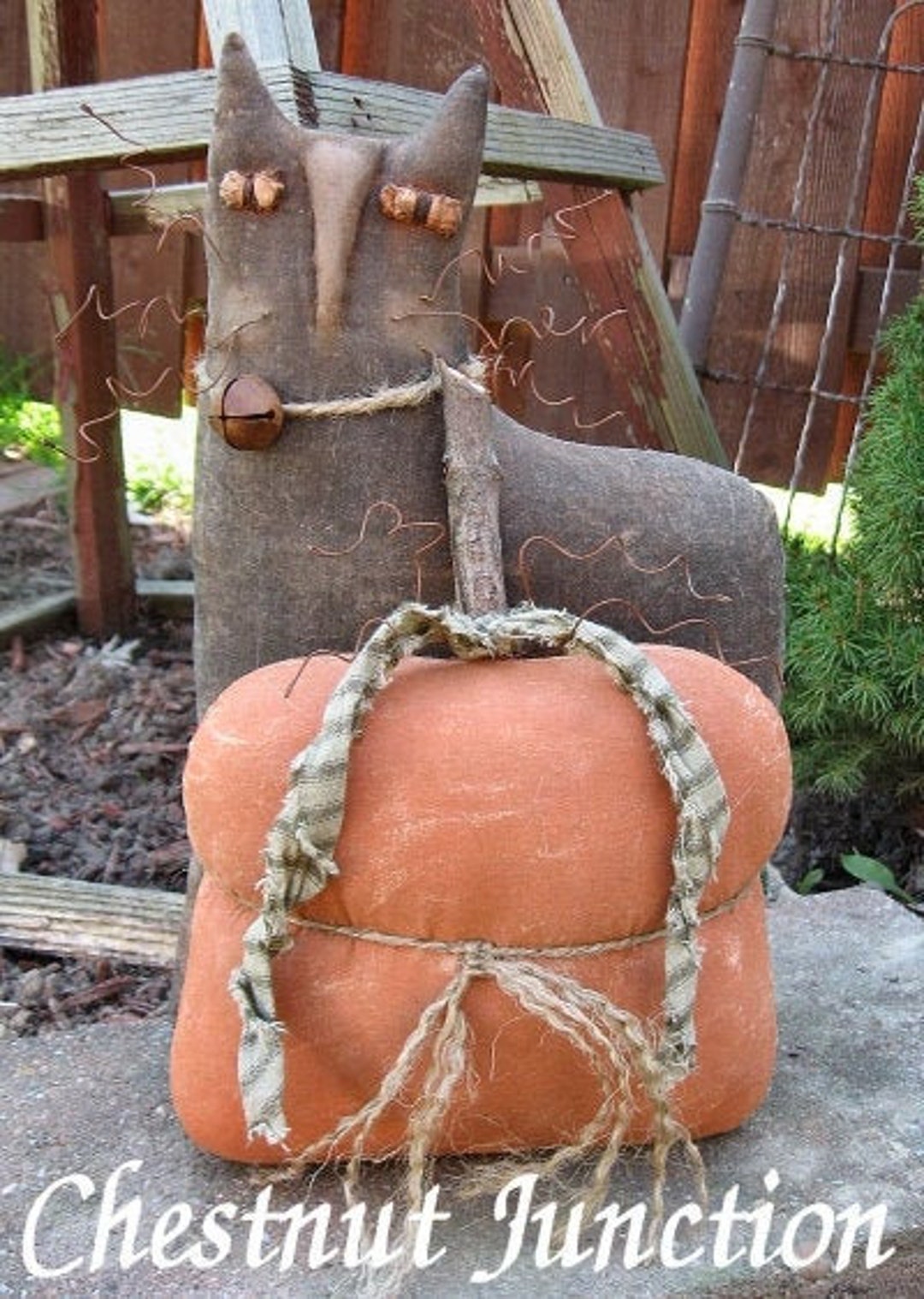 Black Cat & Pumpkin EPATTERN Primitive Halloween Fall Cloth Doll Craft ...