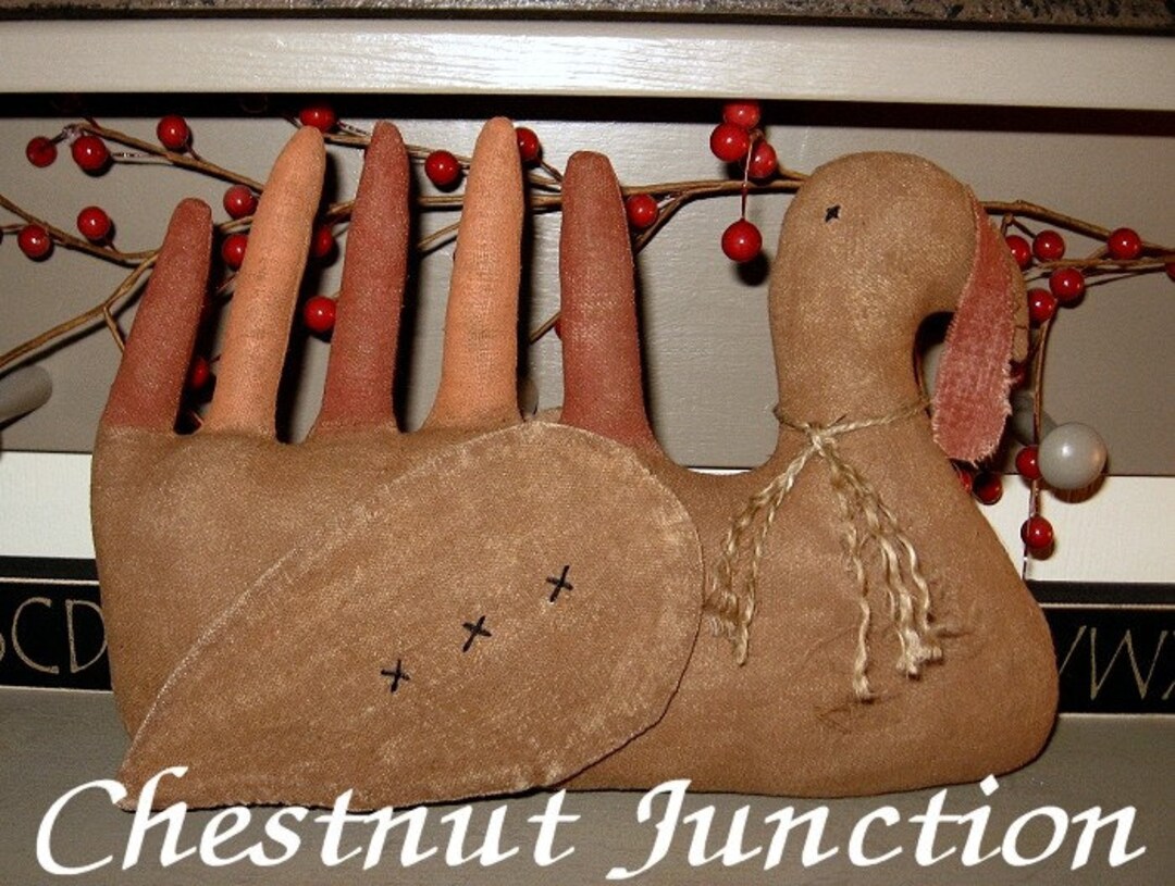 Folky Turkey EPATTERN - Primitive Thanksgiving Cloth Doll Craft ...
