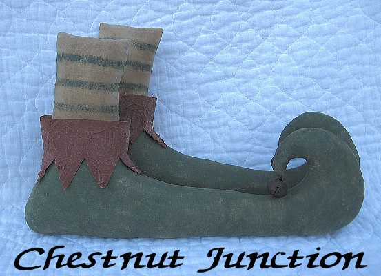 Elf Boots EPATTERN - Primitive Christmas Holiday Cloth Doll Craft ...