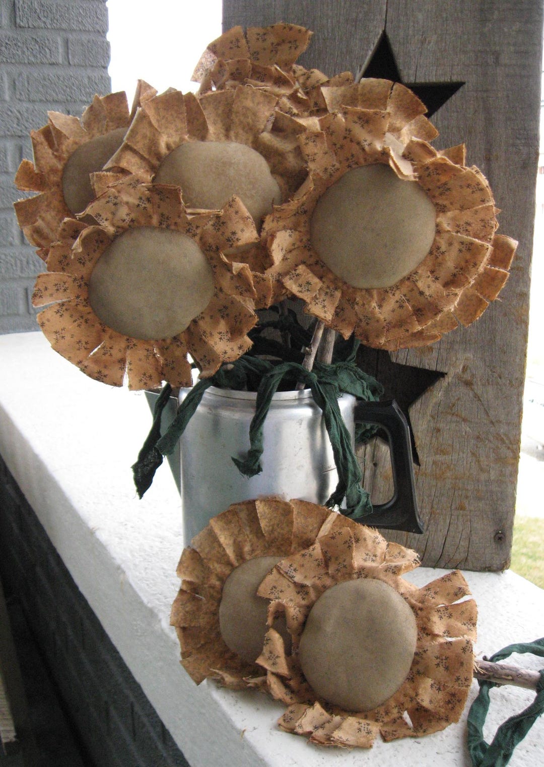 Calico Flowers Epattern...primitive Country Cloth Craft Ornament ...