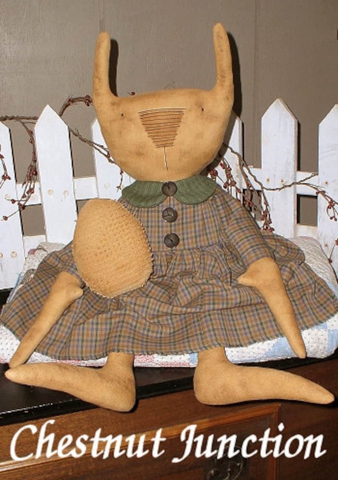 Ronda Rabbit Epattern...primitive Country Easter Spring Cloth Doll ...
