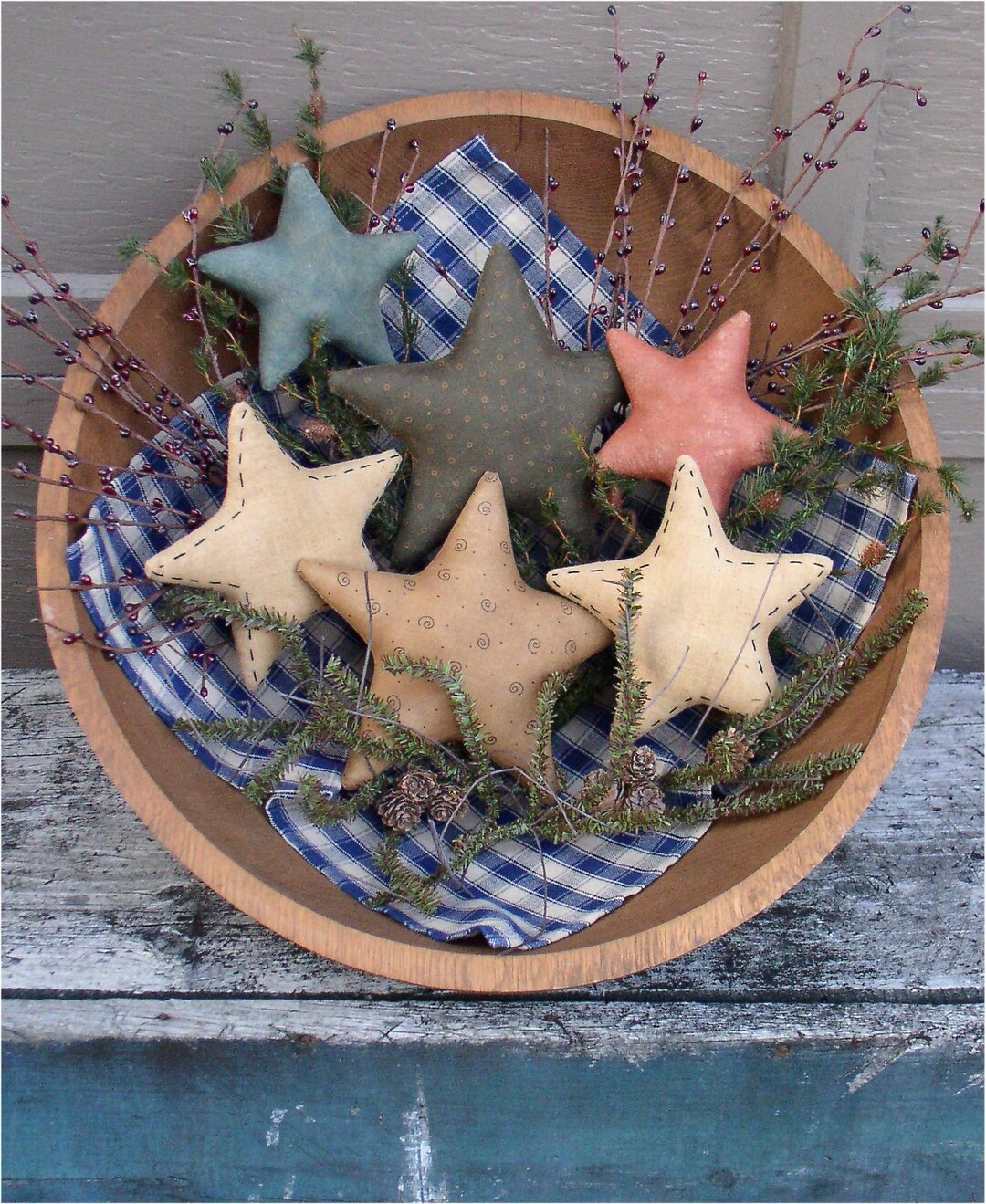 Primitive Stars Epattern...primitive Country Crafts Bowl Filler Cloth ...