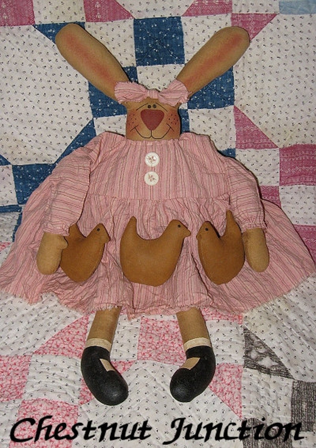 Bitsy Bunny Epattern...primitive Country Cloth Doll Craft Easter Spring ...