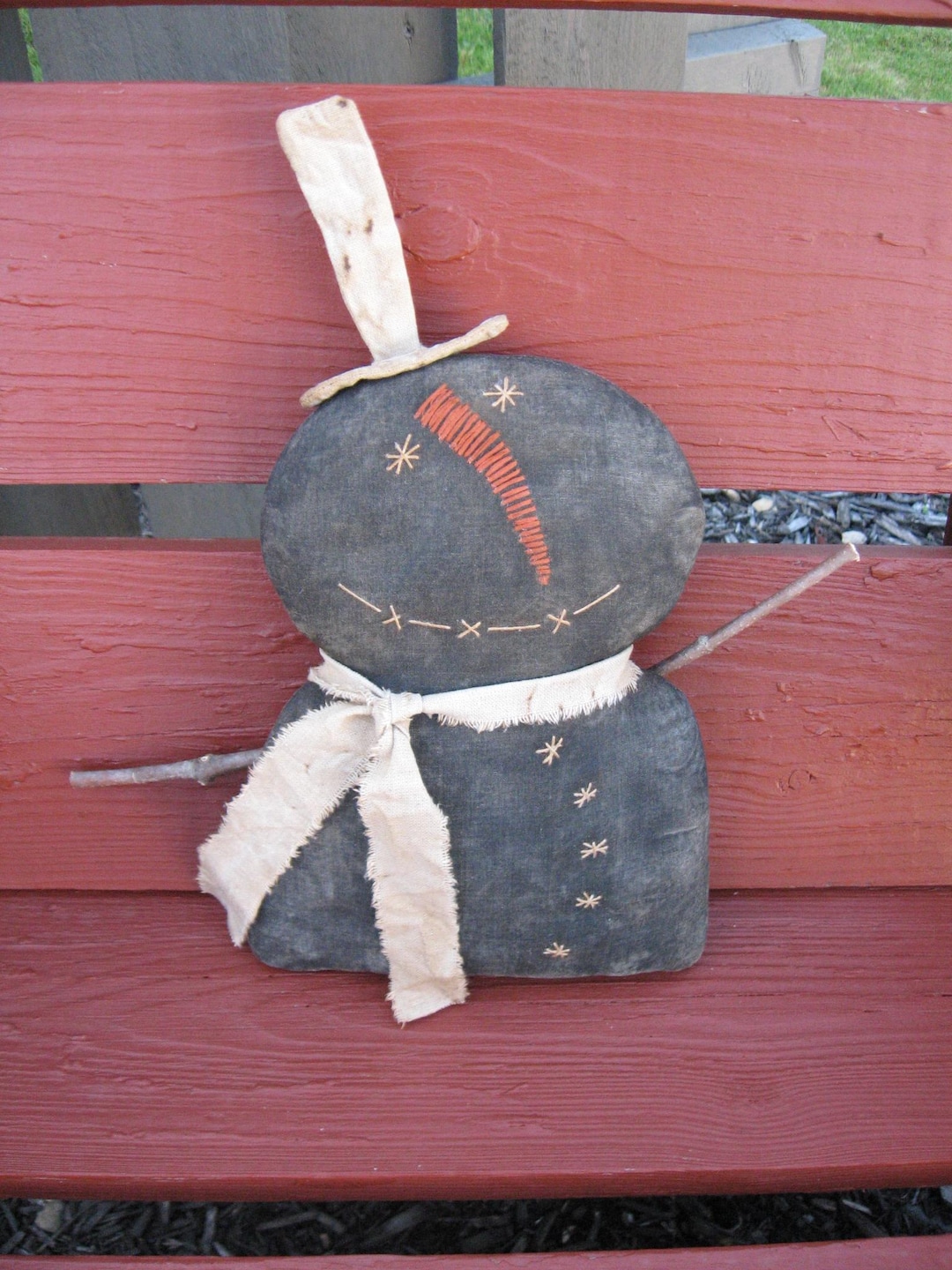 Silas Snowman Epattern...primitive Black Snowman Cloth Doll Craft ...