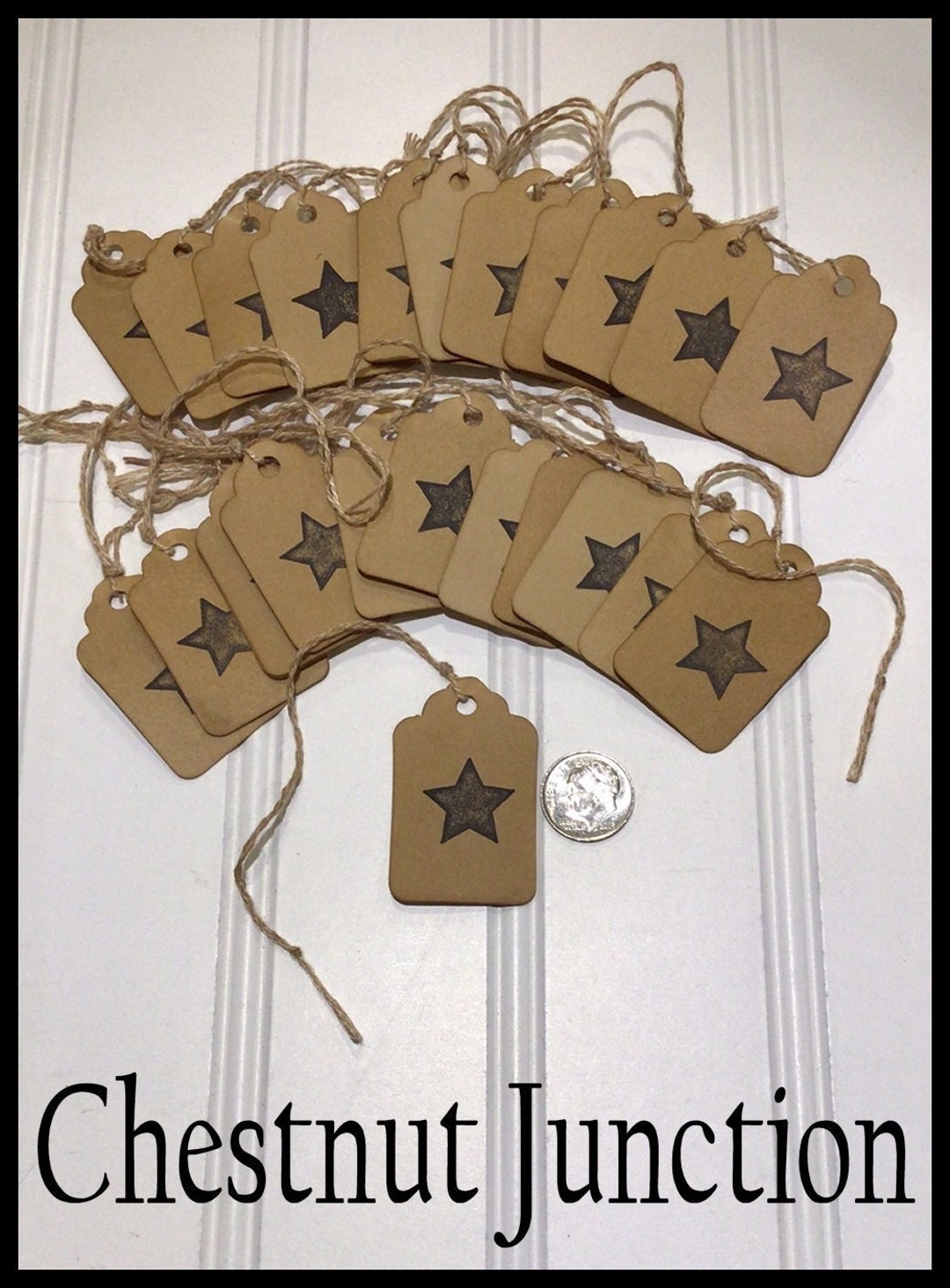 PRIMITIVE STAR Tags...set of 25...coffee Stained Hang - Etsy