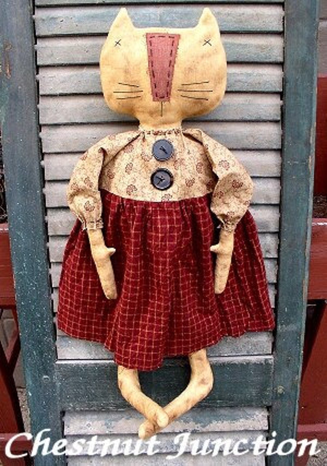 Cora Cat Epattern-primitive Country Cloth Doll Craft Digital Download ...