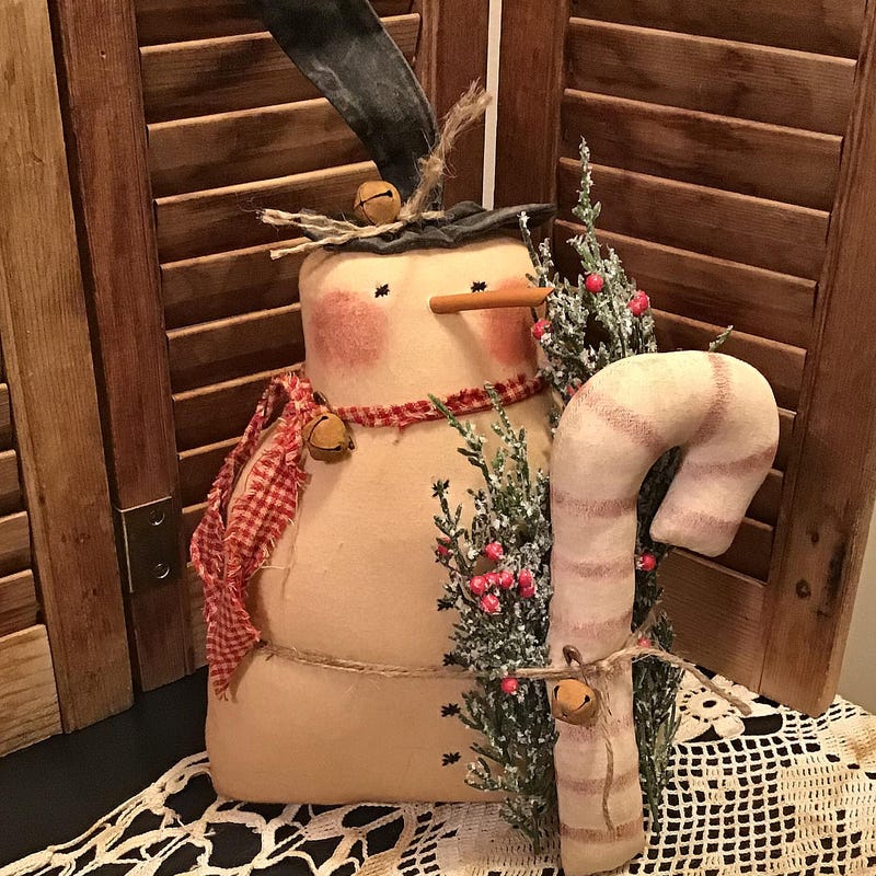 Primitive Snowman Pattern - Etsy