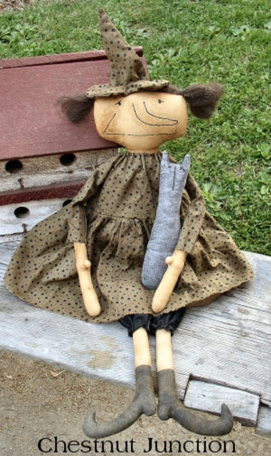 Hilda EPATTERN - Primitive Country Halloween Witch Cloth Doll Craft ...