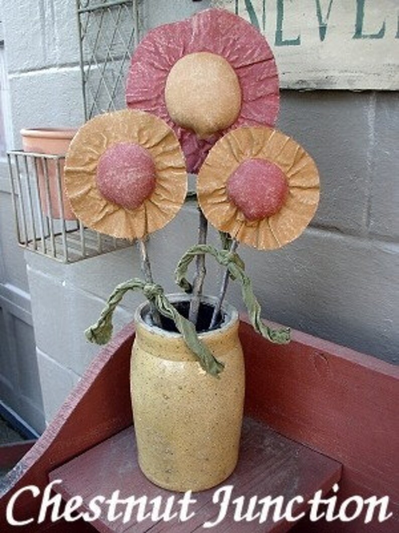 Folky Flowers Epattern...primitive Country Cloth Summer Garden Craft ...