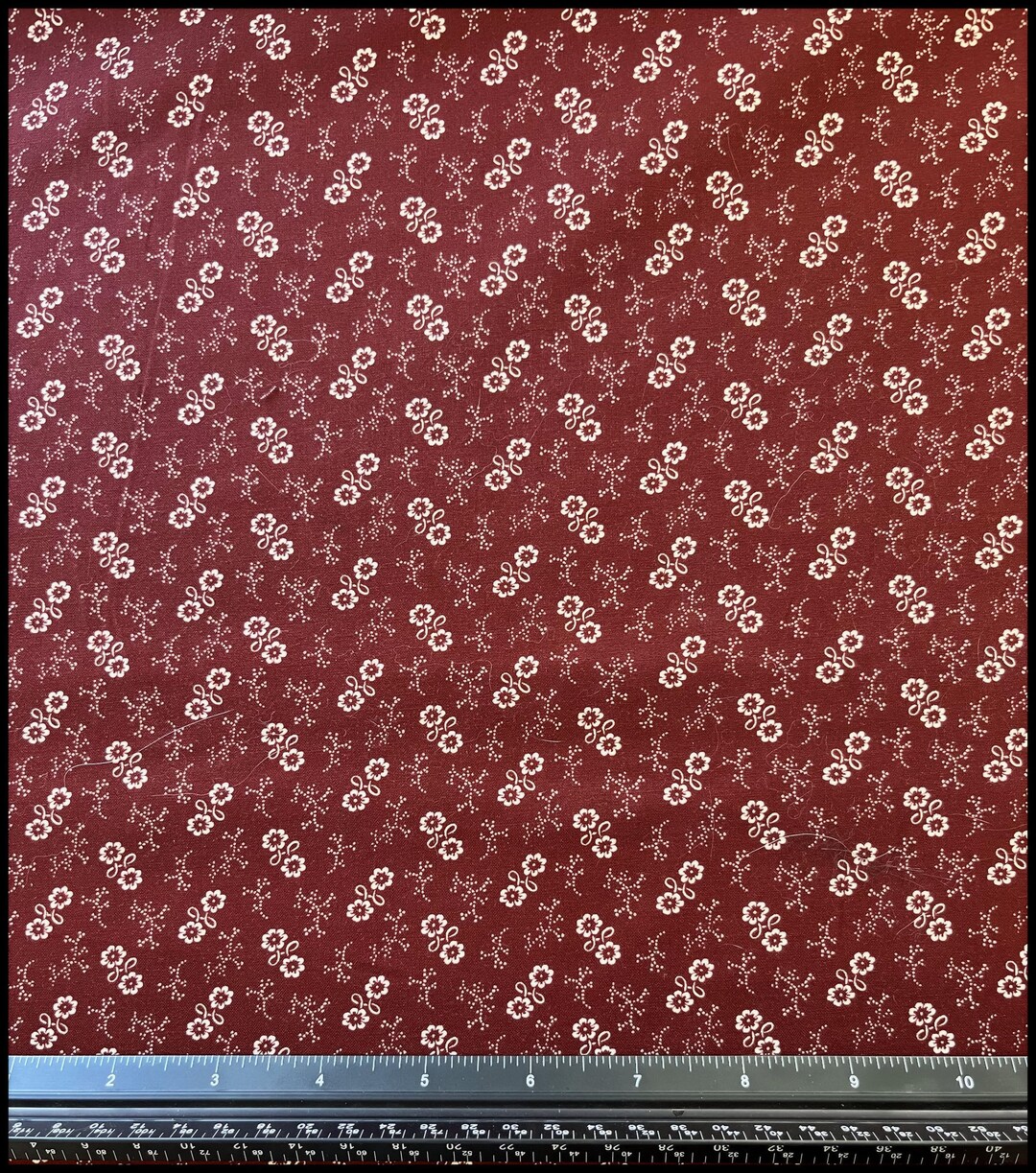 Barn Red Floral Fabric...1/2 Yd...100% Cotton...44" Wide...reproduction ...