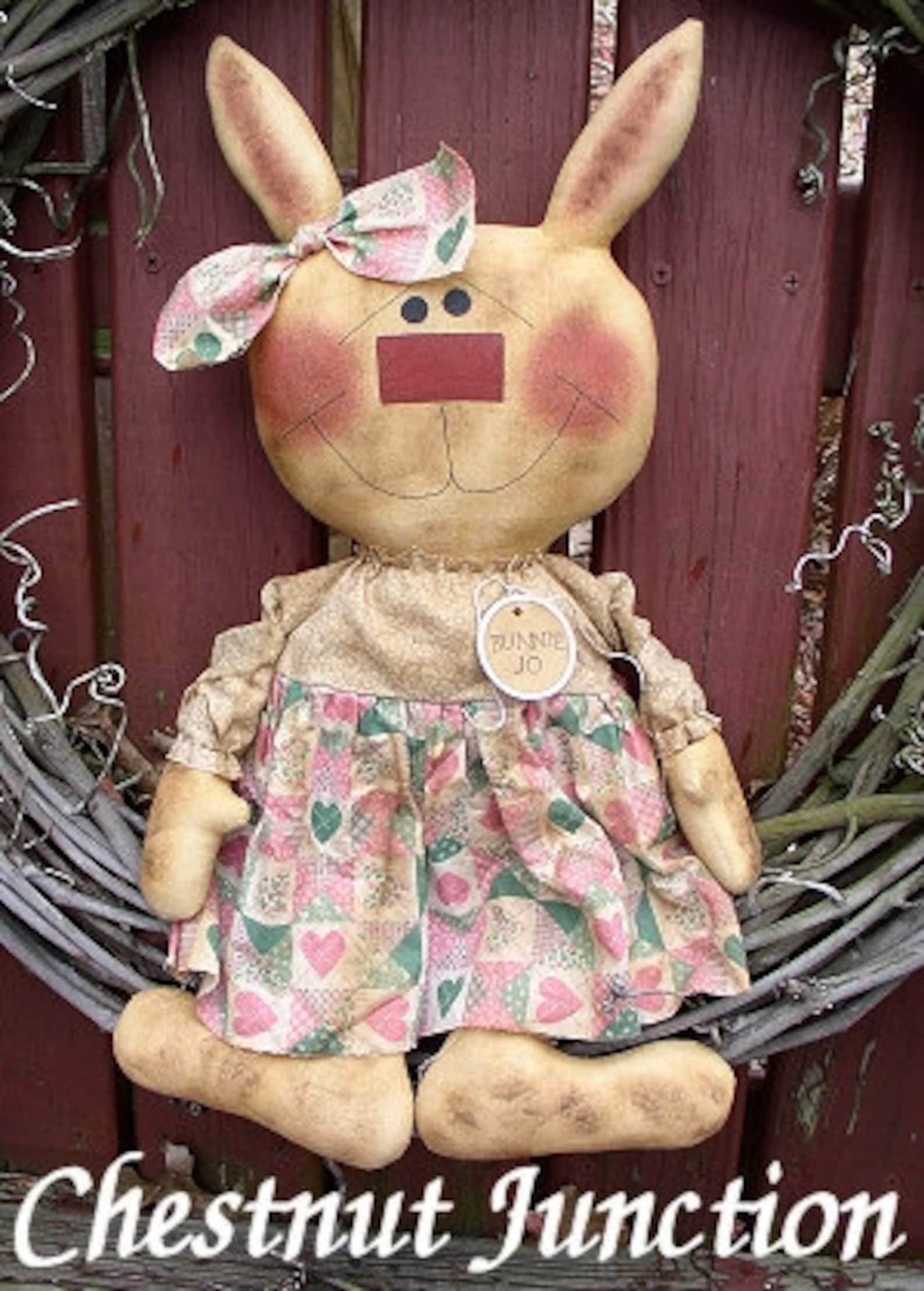 Bunny Jo Epattern...primitive Country Spring Easter Rabbit - Etsy