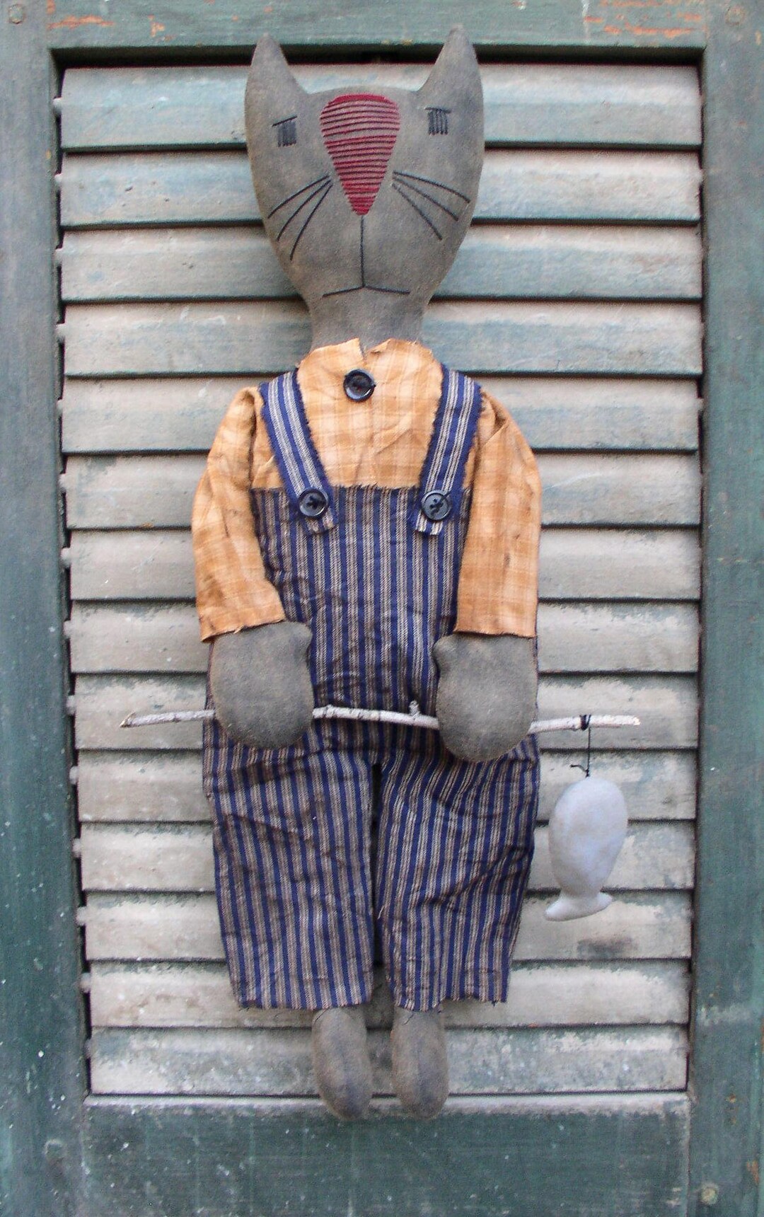 Cat Fishing EPATTERN -primitive Country Black Cat Cloth Doll Craft ...