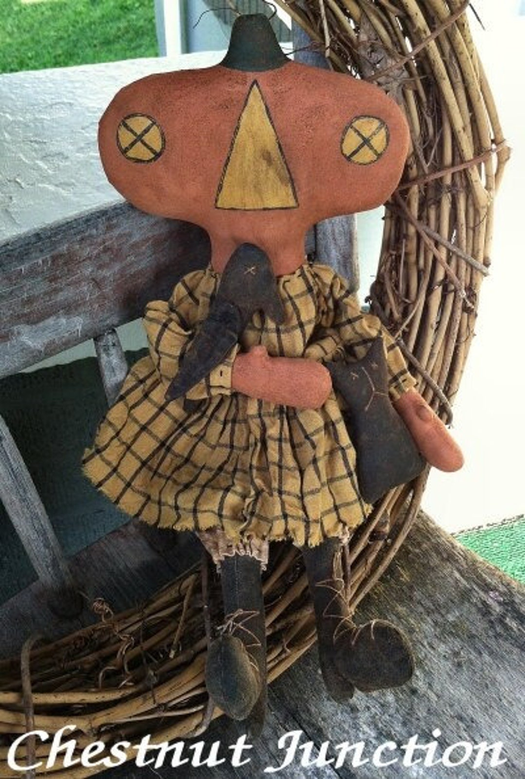 Prue Pumpkin EPATTERN - Primitive Country Halloween Cloth Doll Craft ...