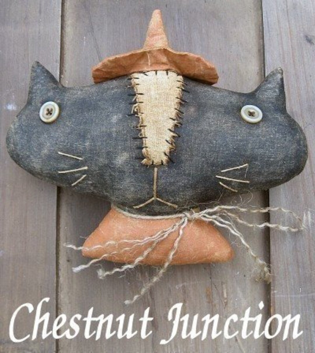 Kitty Boo EPATTERN - Primitive Country Halloween Black Cat Cloth Doll ...