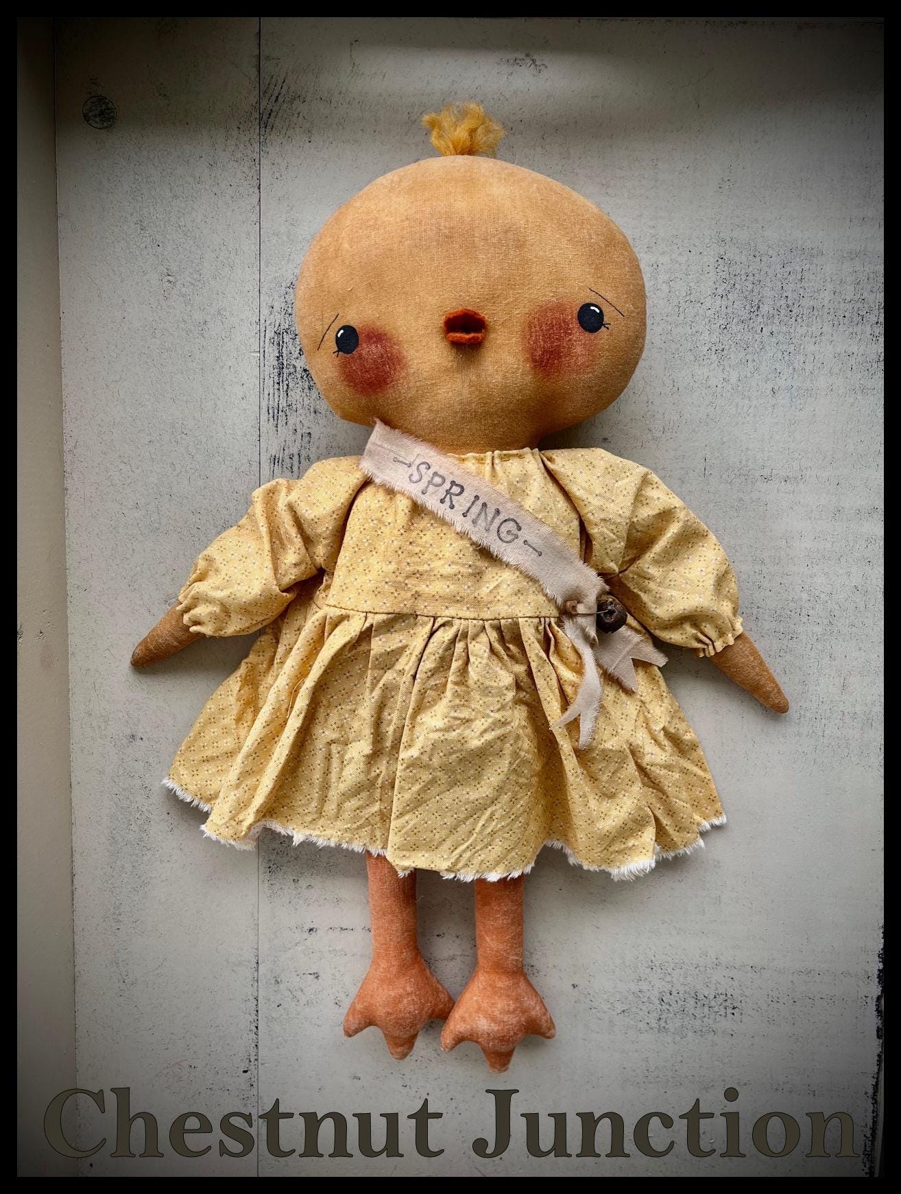Spring Chickie Epattern...primitive Easter Spring Cloth Doll Sewing ...