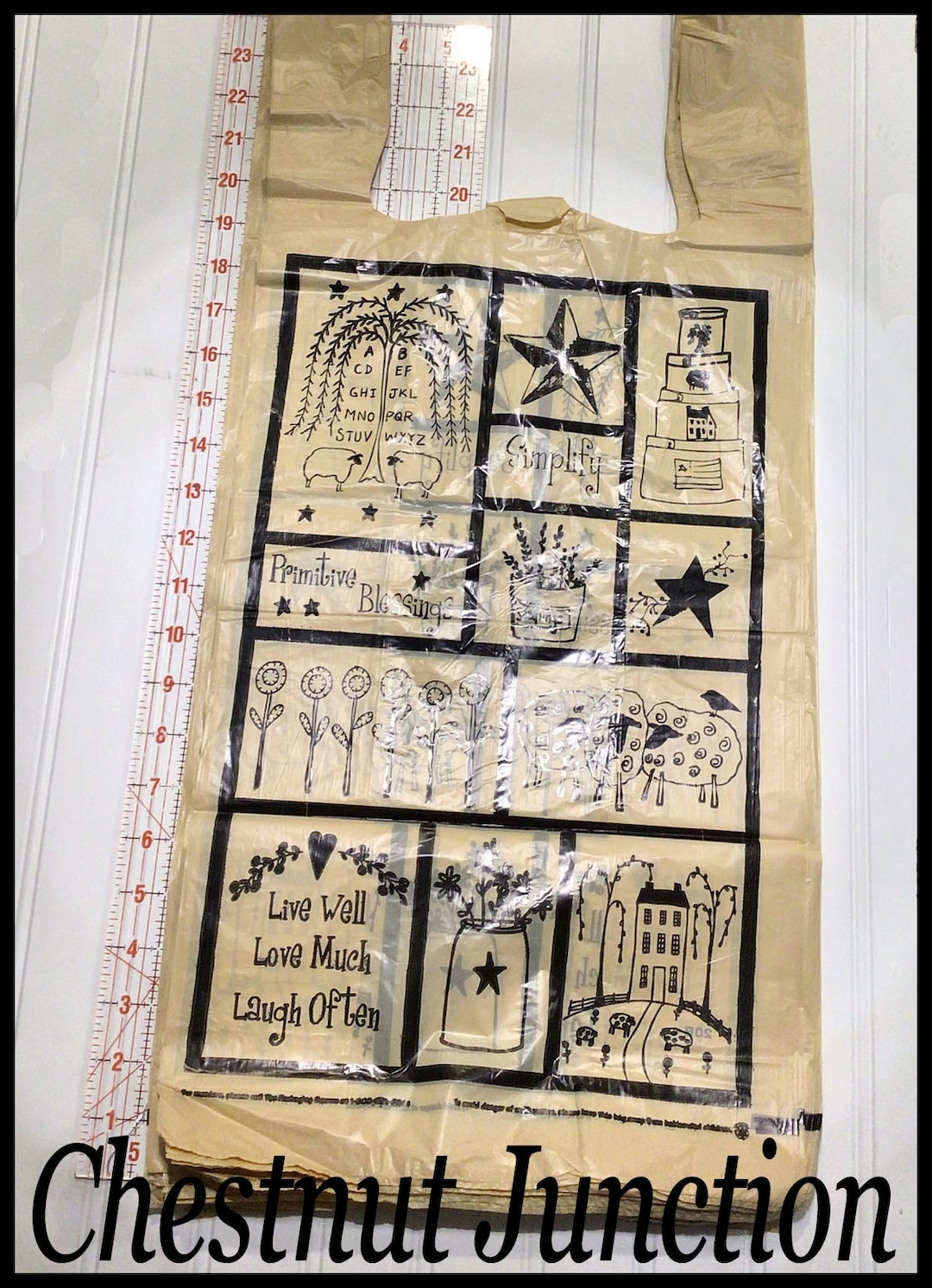 SAMPLER PLASTIC Bags...set of 50...23" X12" X6" ...primitive T-shirt ...