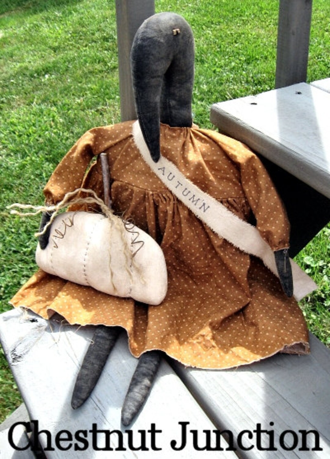 Autumn Crow Epattern...primitive Country Crow Cloth Doll Halloween ...