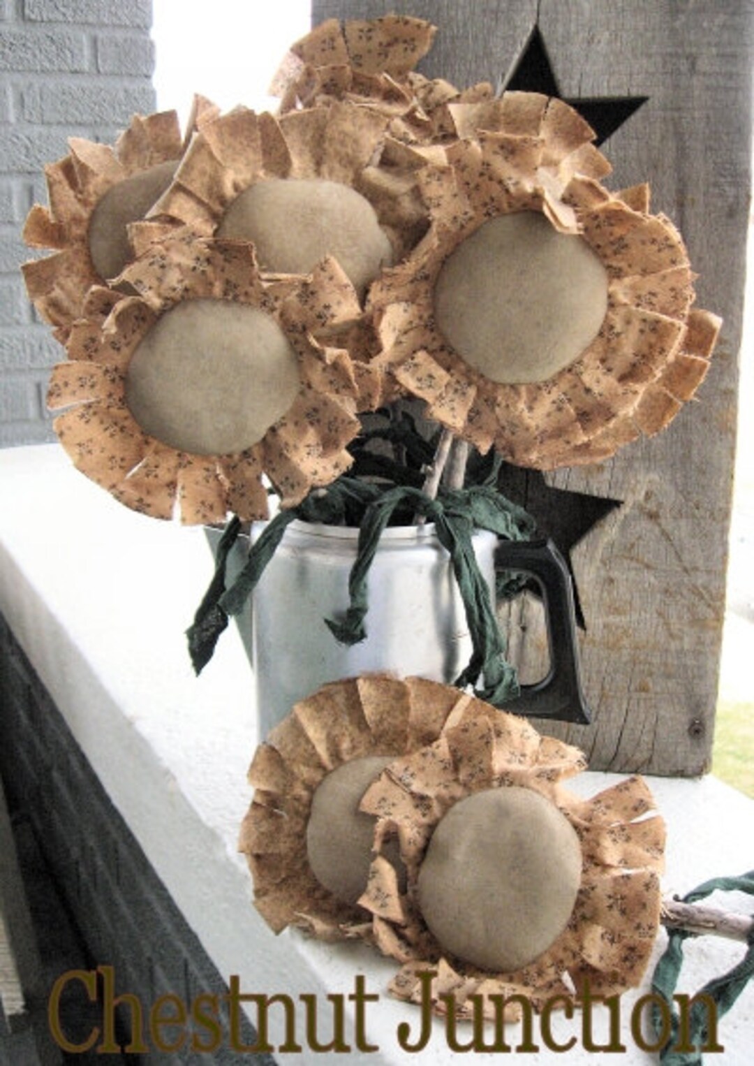 Calico Flowers Epattern...primitive Country Cloth Craft Ornament ...