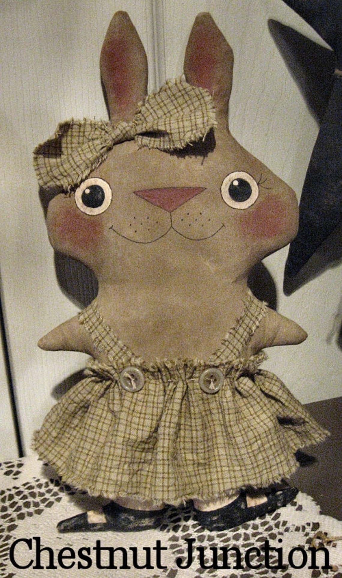 Roxie Rabbit Epattern...primitive Cloth Doll Easter Bunny - Etsy