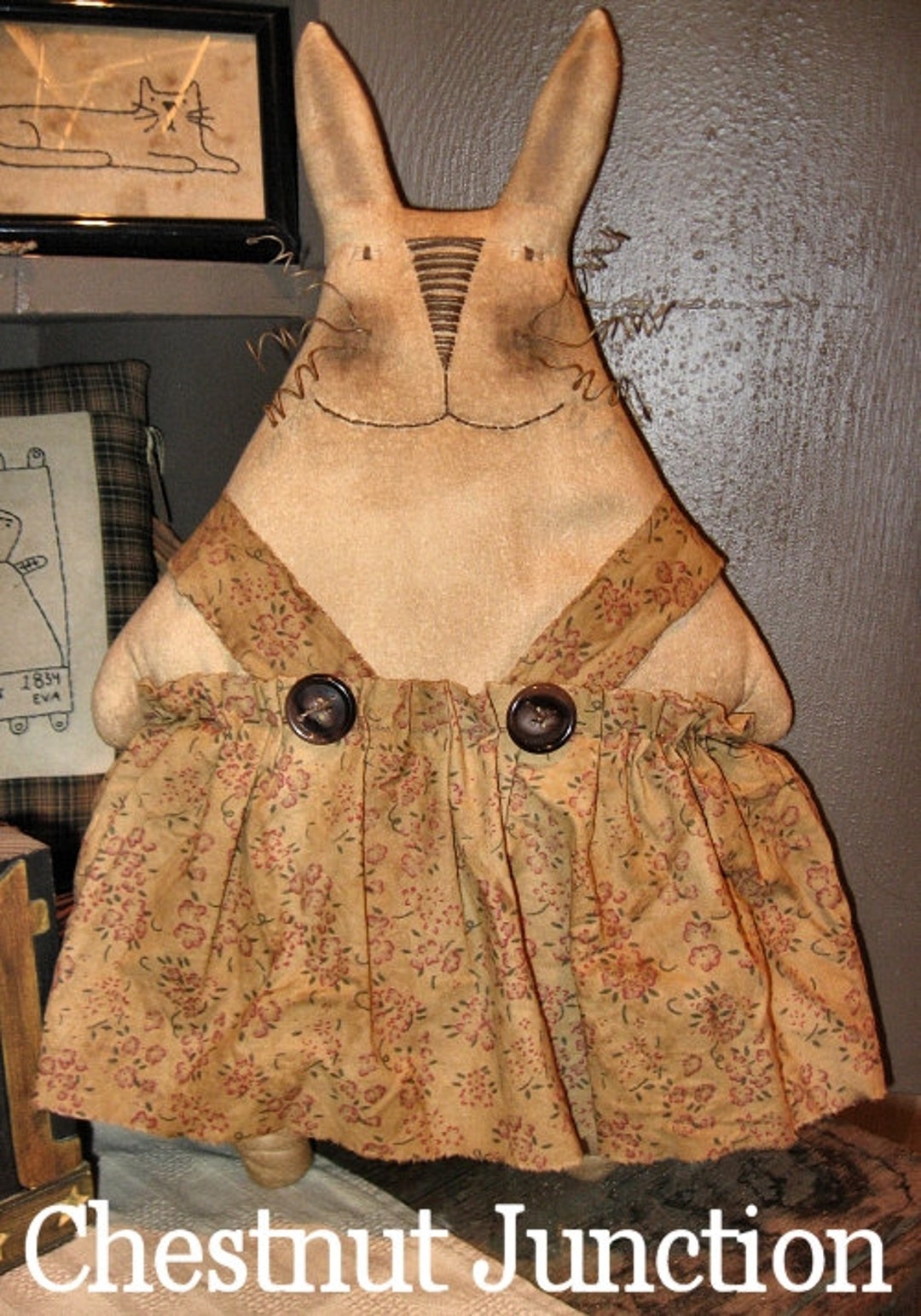 Lady Bunny Epattern...primitive Easter Rabbit Cloth Doll Fabric Craft ...