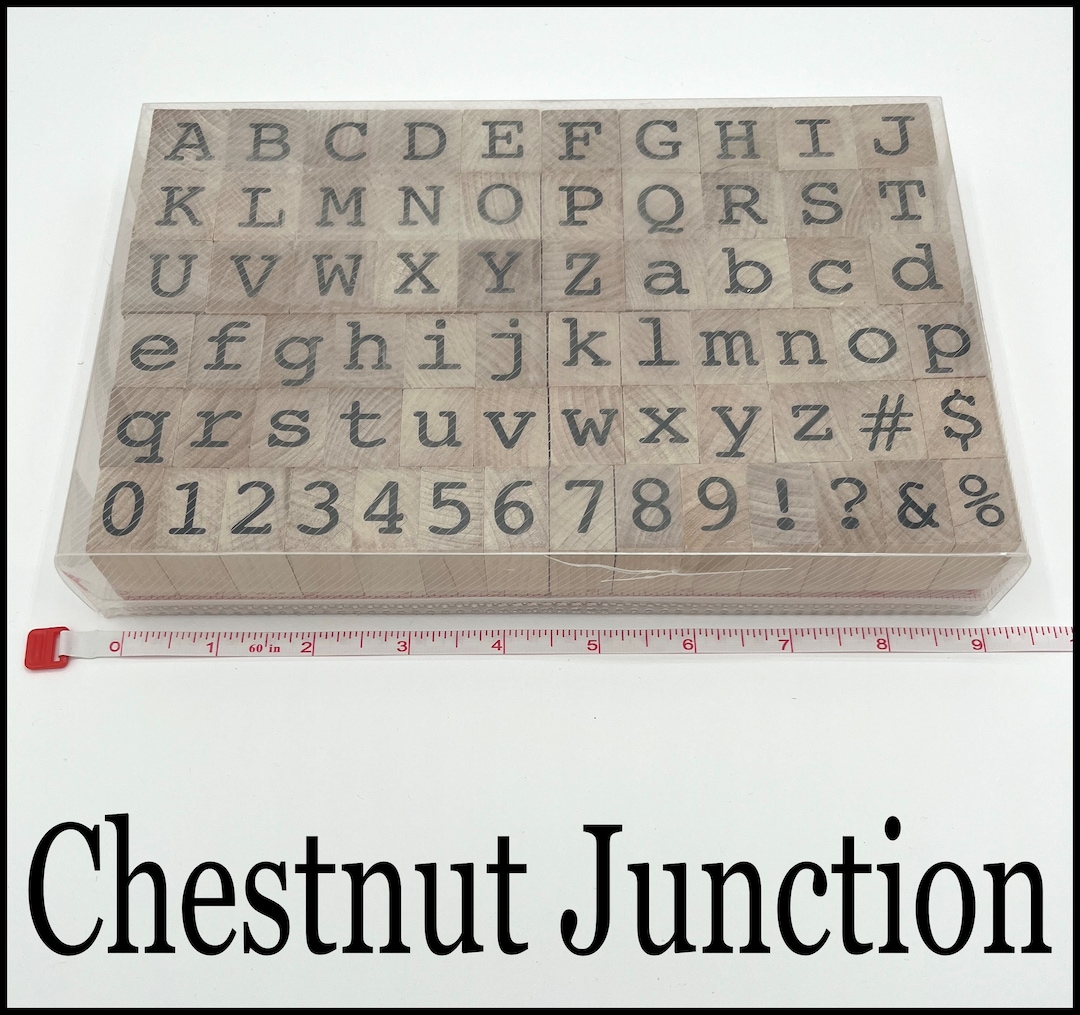 ALPHABET RUBBER Stamps...wood Mount...set of 68...upper Lower Case ...