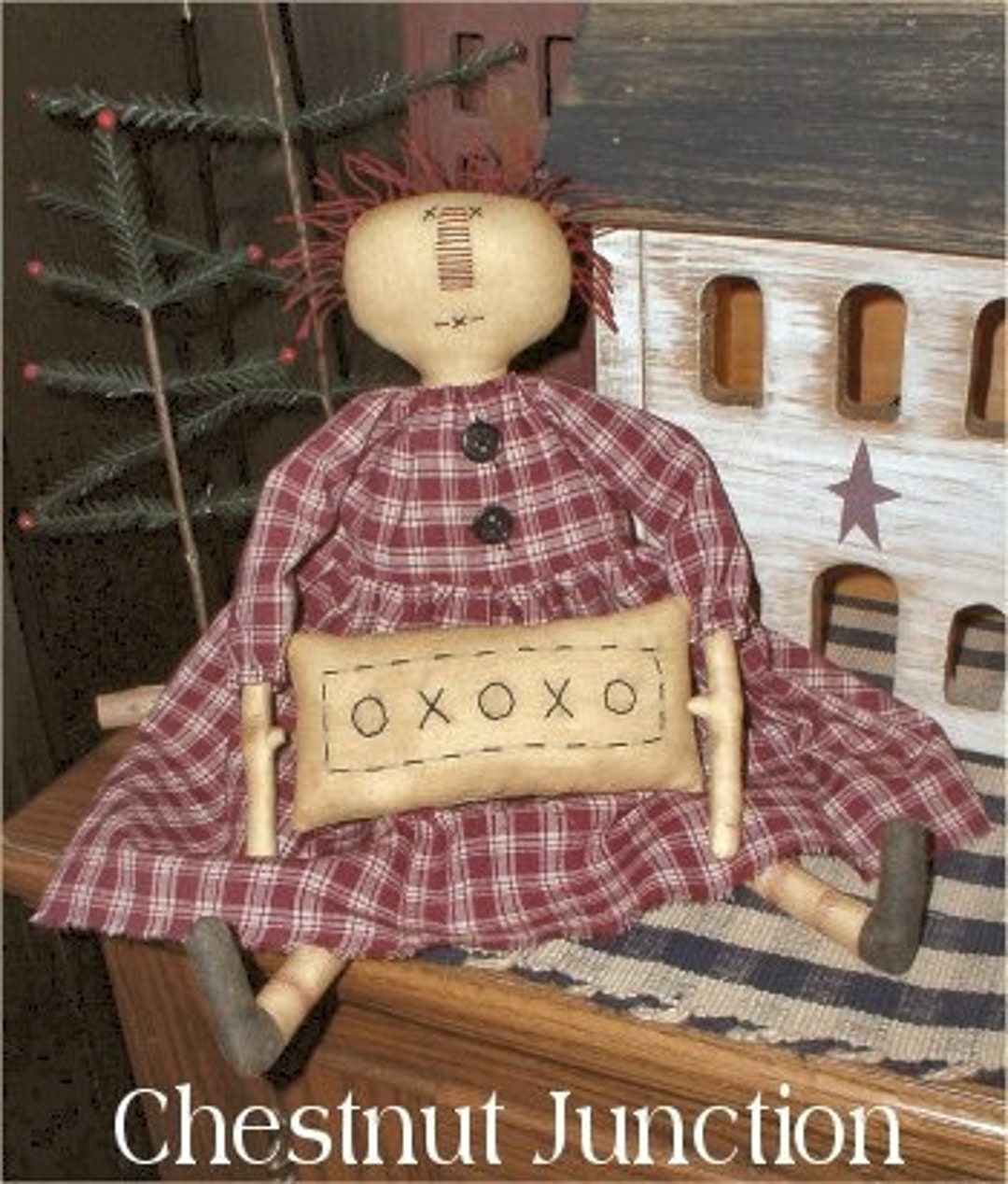 X's and O's Annie Epattern...primitive Country Cloth Doll Craft Digital ...