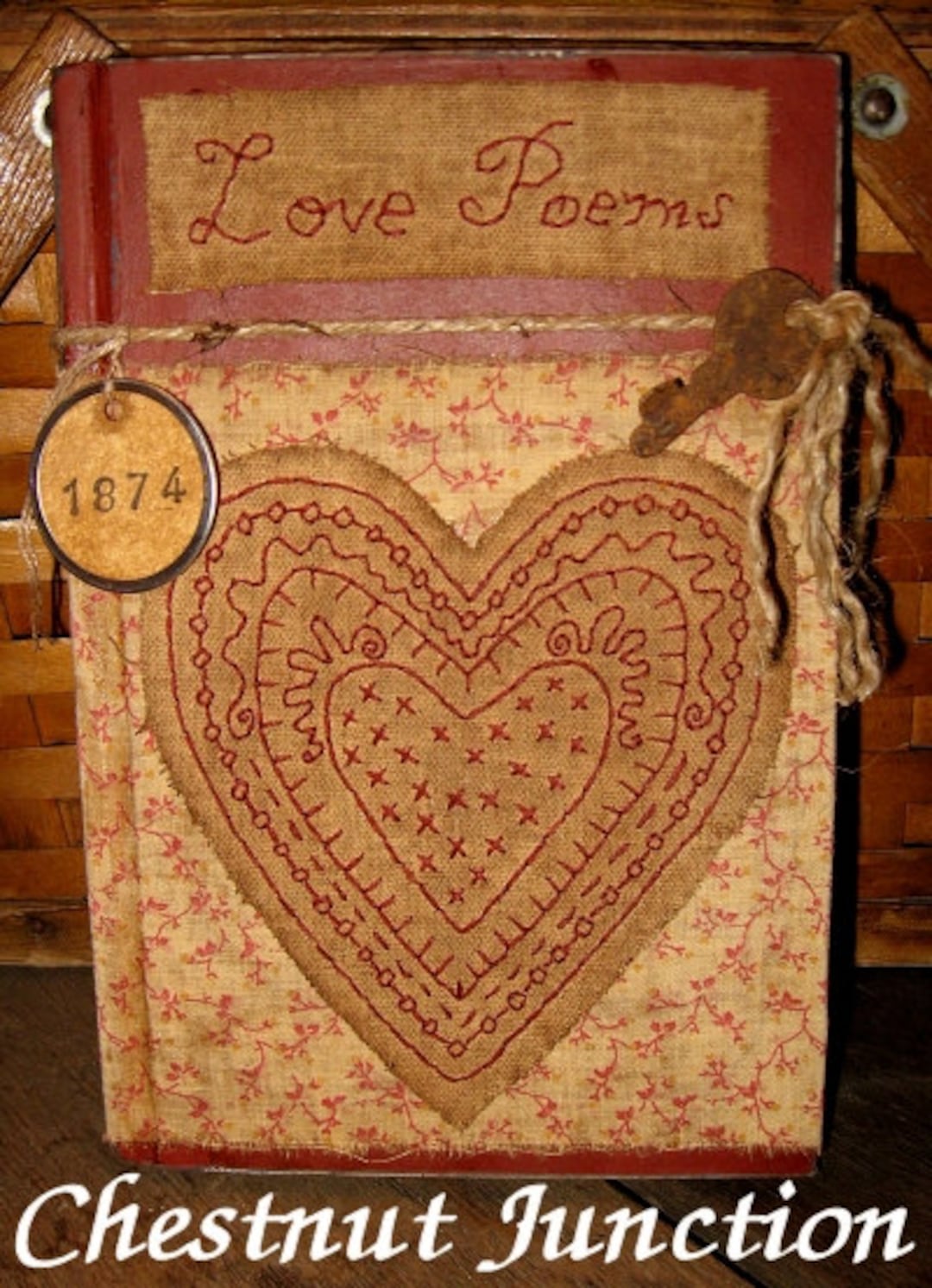 Love Poems Epattern-primitive Valentine Heart Journel Craft Digital ...