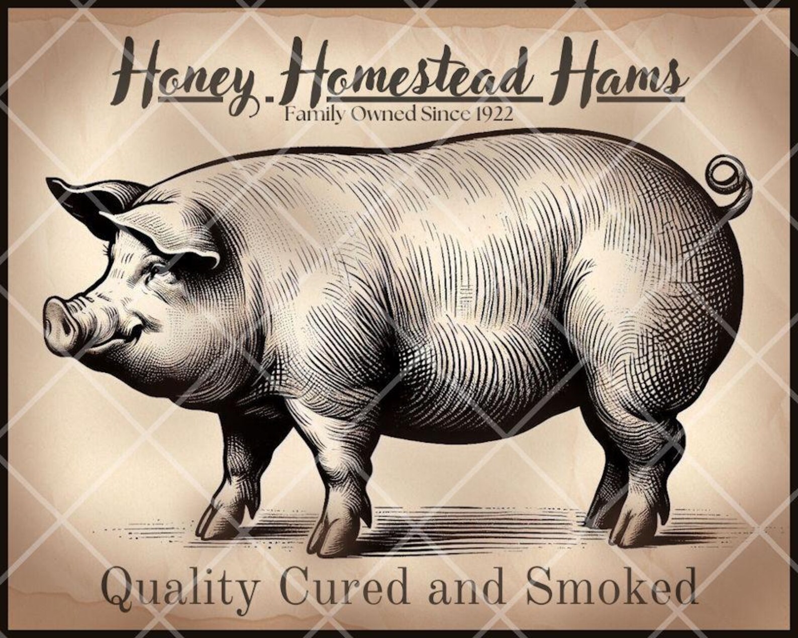 PRINTABLE - "pig Advertising" - Download JPG FILE - Primitive Pantry ...