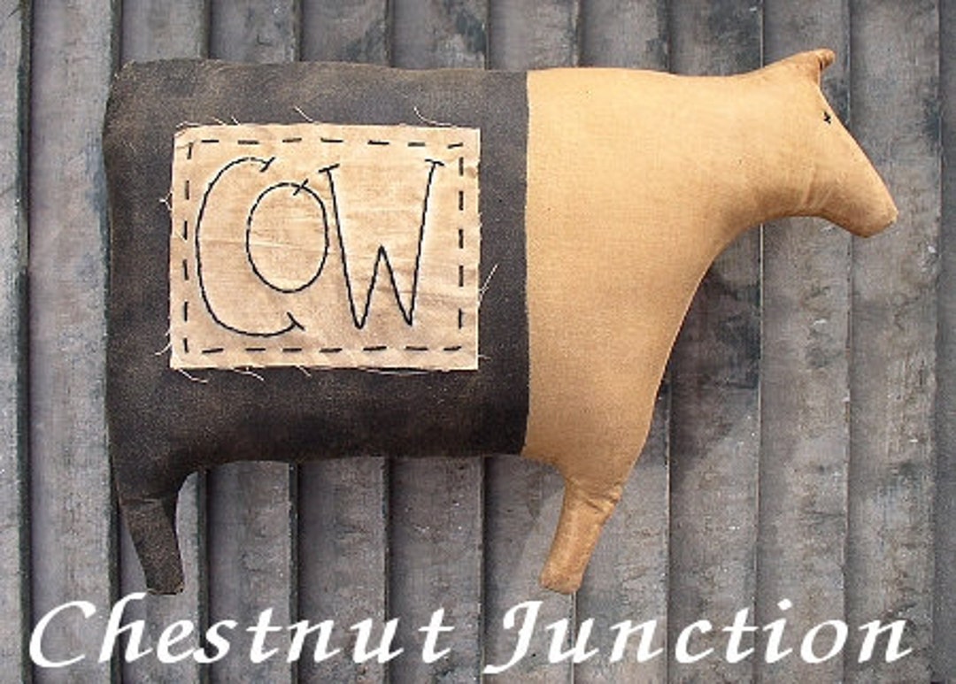 Folk Cow Epattern...primitive Country Cloth Doll Craft Decoration ...