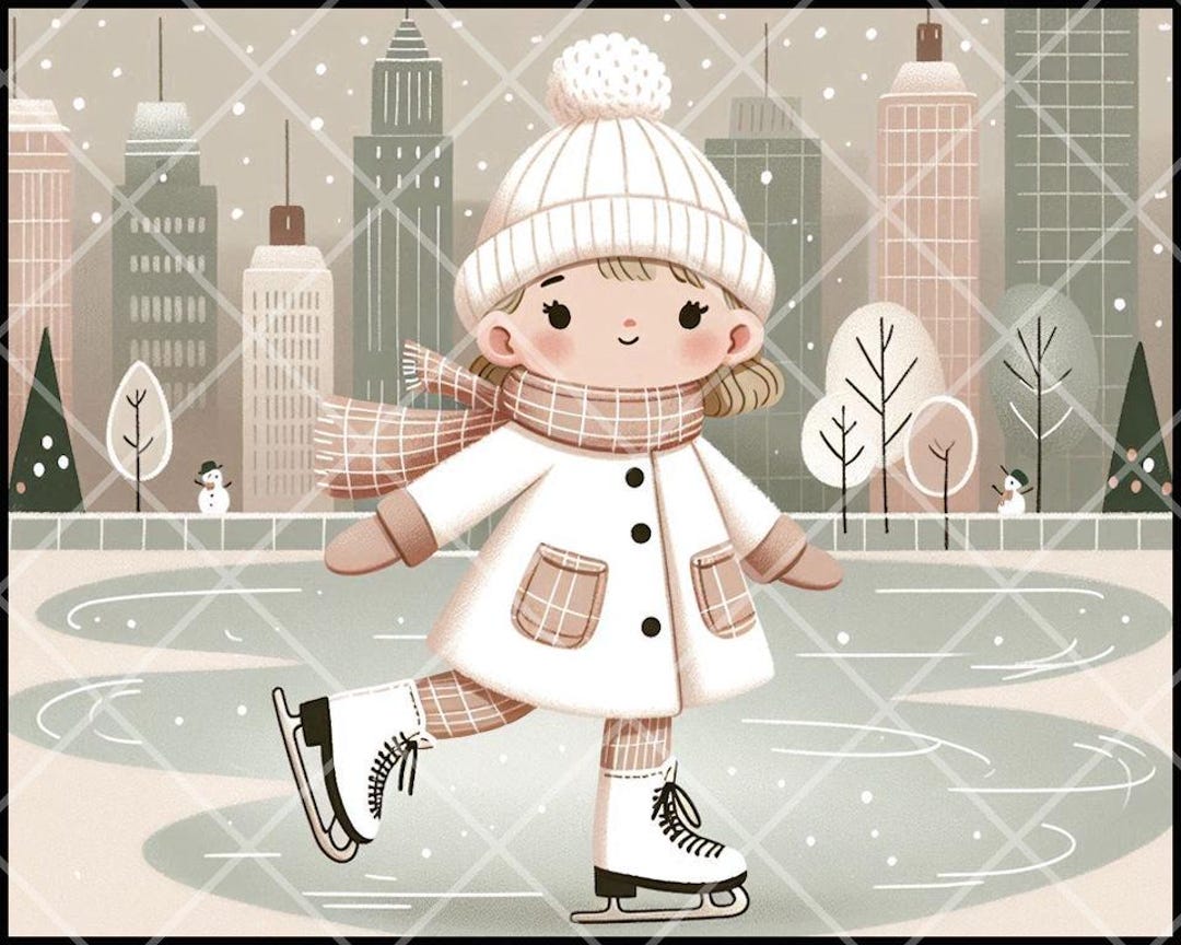 PRINTABLE - "city Skater" - Download JPG FILE - Primitive Christmas ...