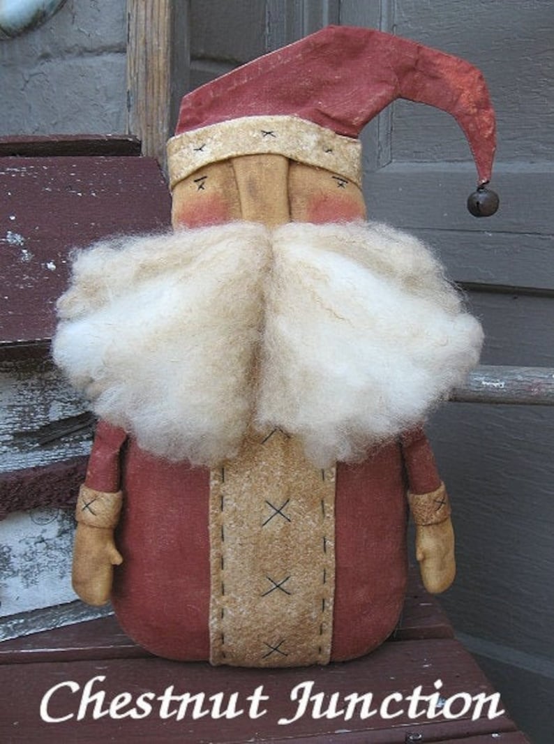 Prim Claus Epattern...primitive Country Christmas Santa Cloth - Etsy