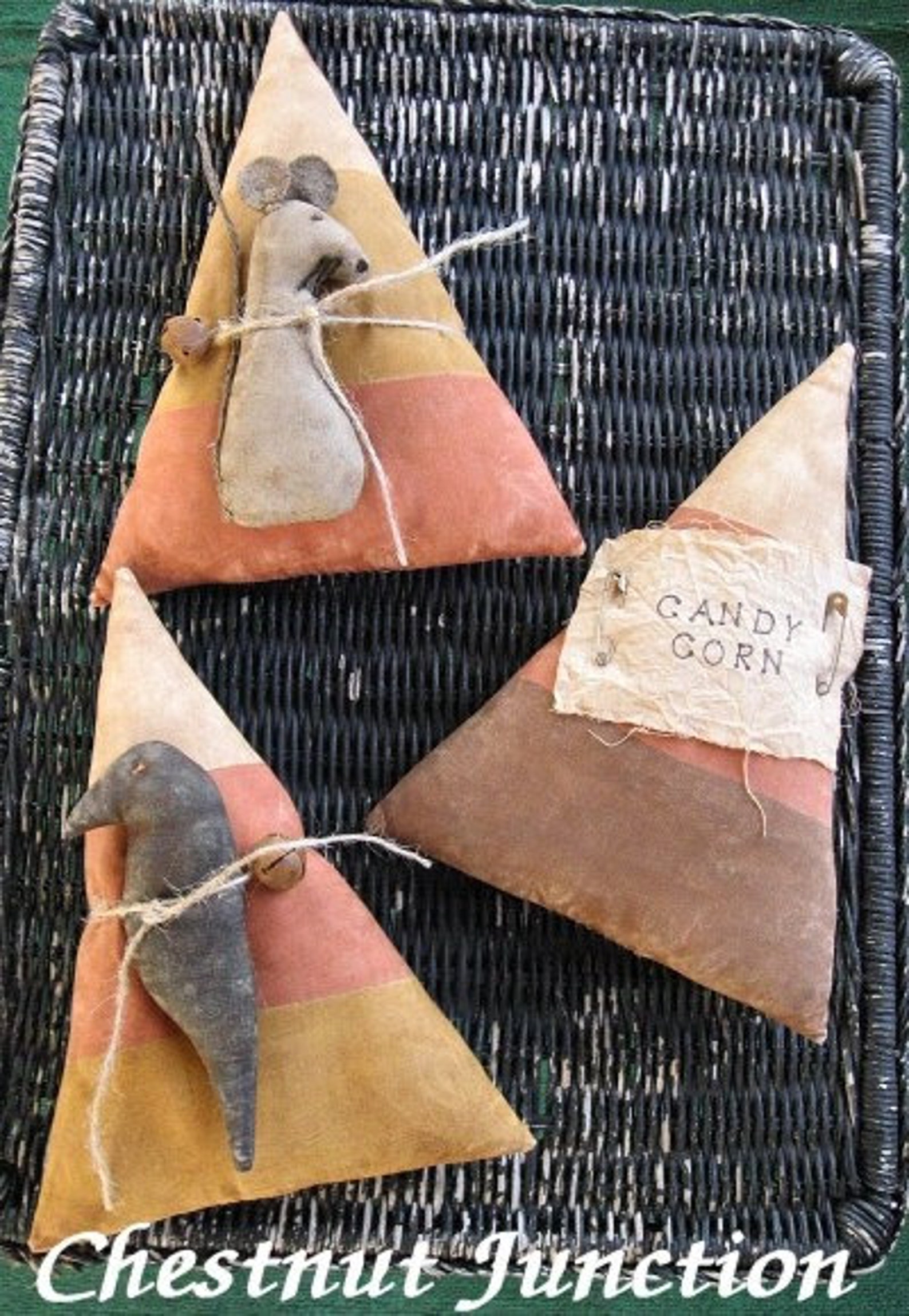 Candy Corn Party Epattern...primitive Country Halloween Cloth Doll ...