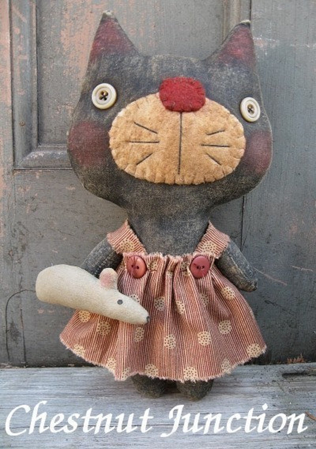 Kiki Kitty EPATTERN Primitive Country Cat Plush Cloth Doll Craft ...