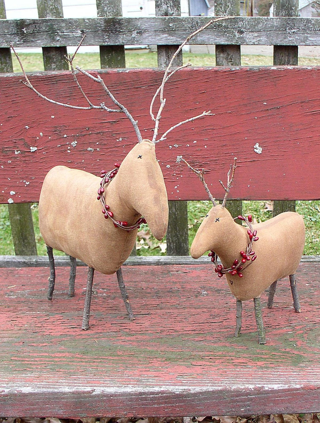 Primitive Reindeer EPATTERN - Primitive Country Christmas Cloth Doll ...