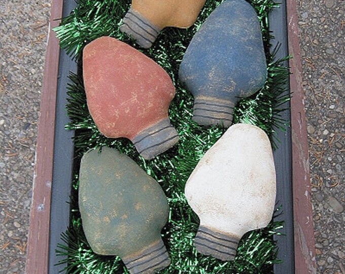 Christmas Lights EPATTERN Primitive Country Light Bulb | Etsy