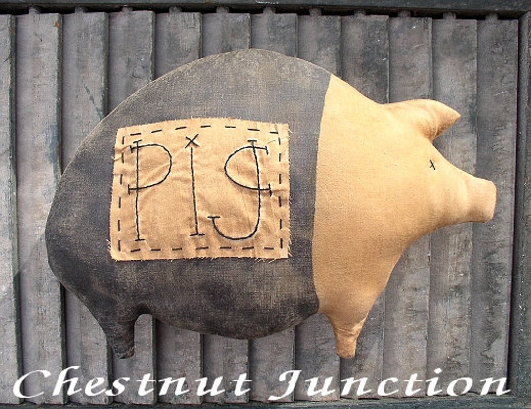 Folk Pig Epattern...primitive Country Cloth Doll Craft Decoration ...