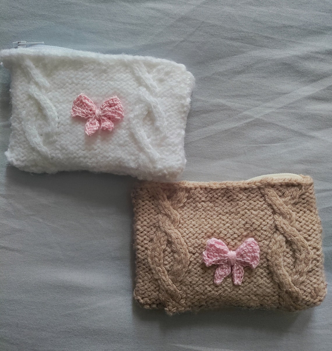 Handmade Knit Zippered Pouch | Coquette Accessory for Everyday ...