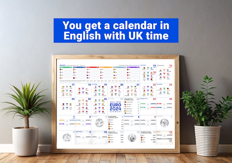 Useful Euro 2024 Wall Chart Schedule, Poster, Calendar, Poster A4-A0 ...