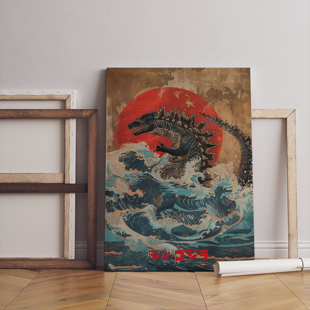 Godzilla Canvas Poster, Movie Art Print, Wall Decor, Godzilla Movies ...