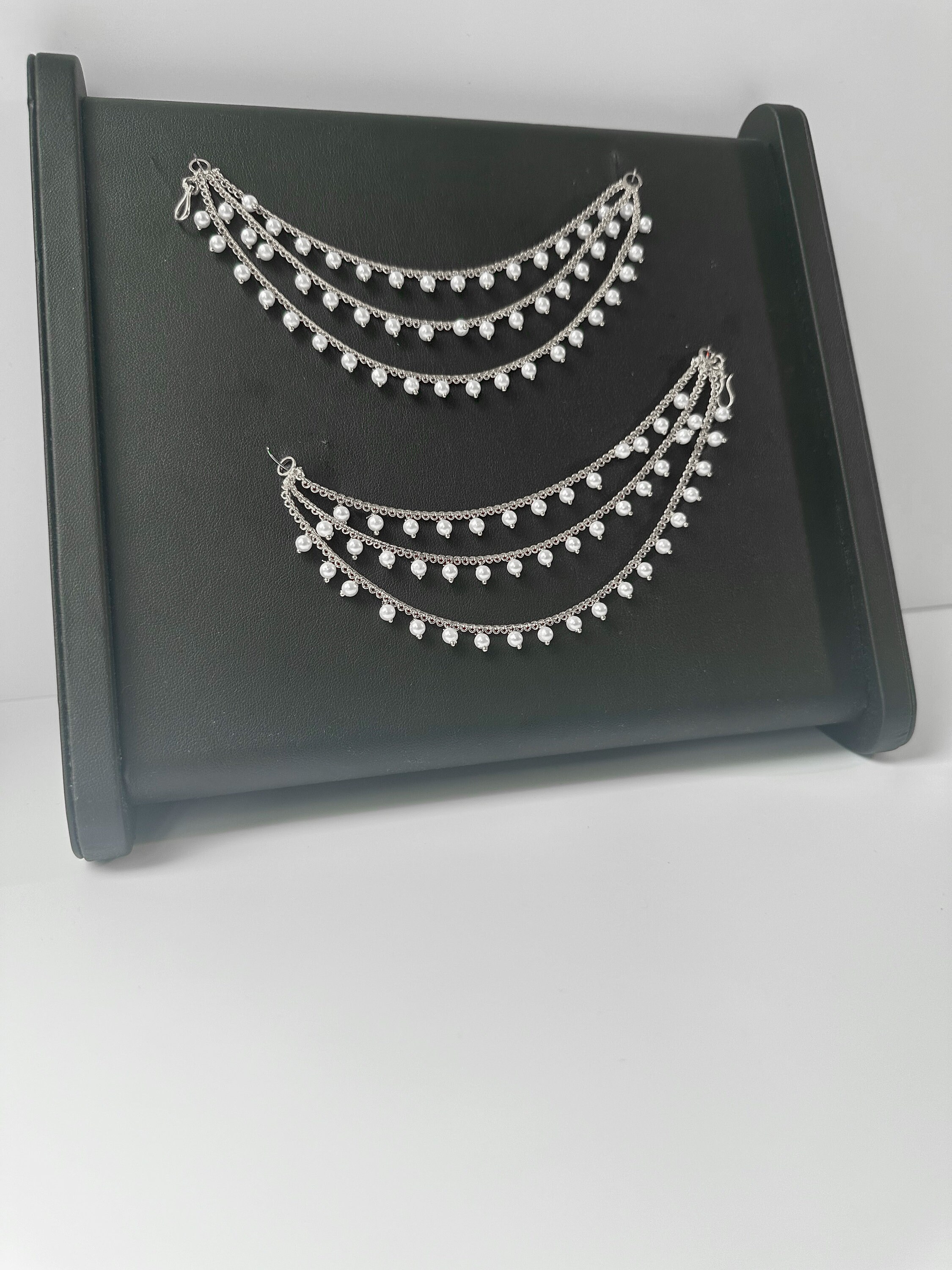 Silver Saharay Earring Chains – Indian Jhumka Jewelry - Etsy