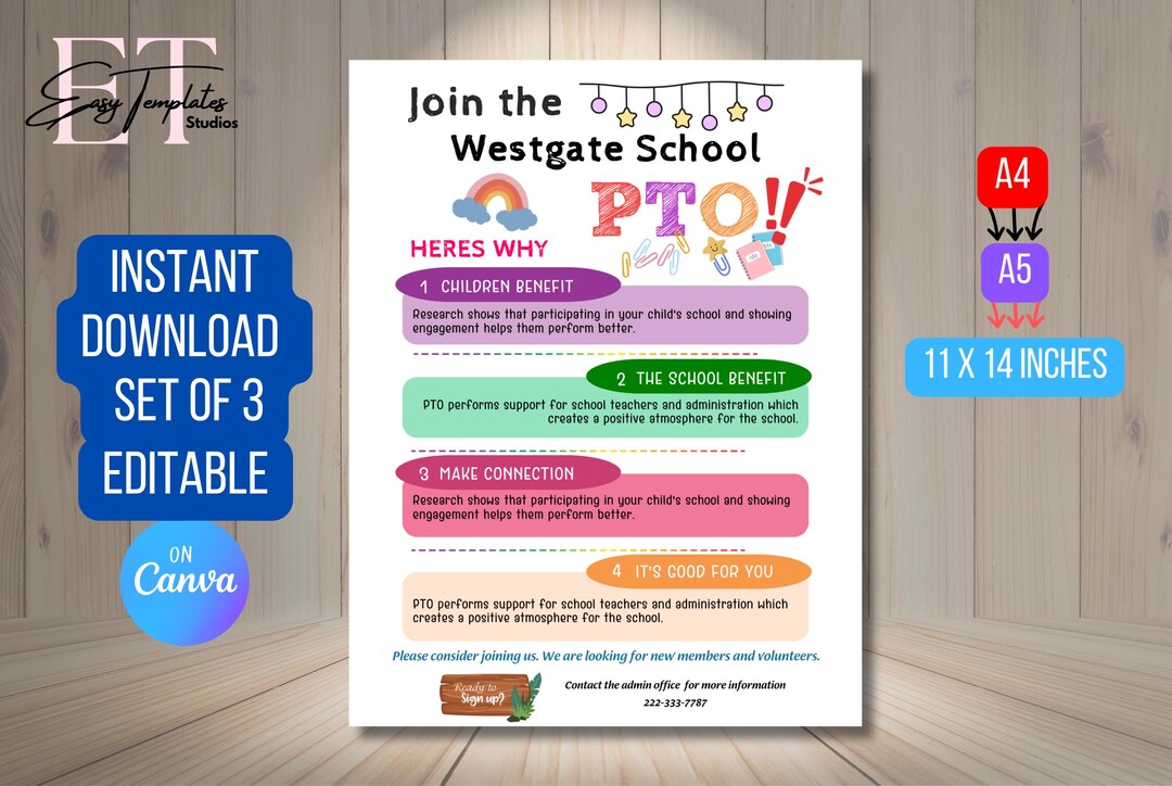 Download and Edit Why Join the PTA or PTO Flyer Template, School ...