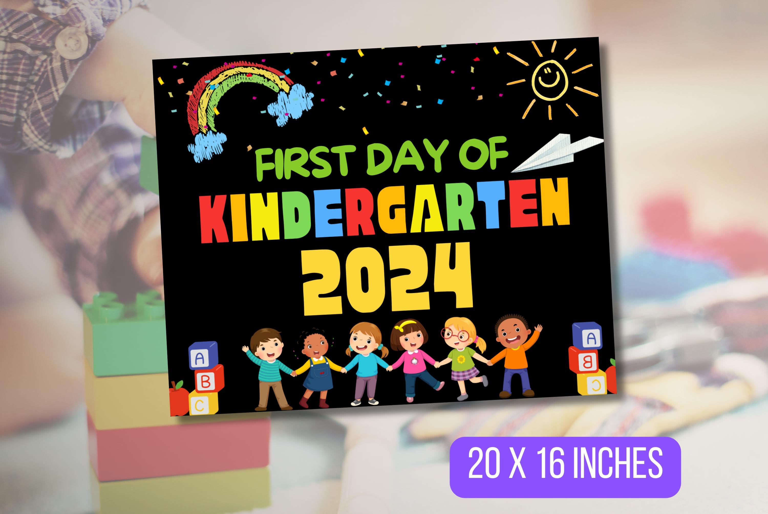 DOWNLOAD and EDIT First Day of Kindergarten Poster, Day of School ...