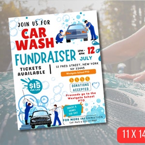 Car Wash Fundraiser Flyer Template: Custom Digital Invitation (CANVA ...